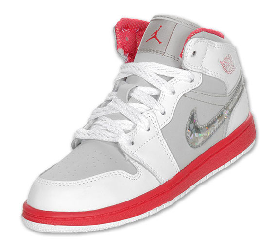 Air Jordan 1 GS: Silver - Legacy Red - White - Scarlet Fire - Air ...
