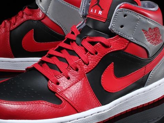 Air Jordan 1 Mid: Fire Red - Black - Cement Grey - Reflective Silver ...