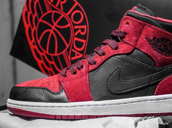 Air Jordan 1 Mid: Red Suede - Black - Air Jordans, Release Dates & More ...