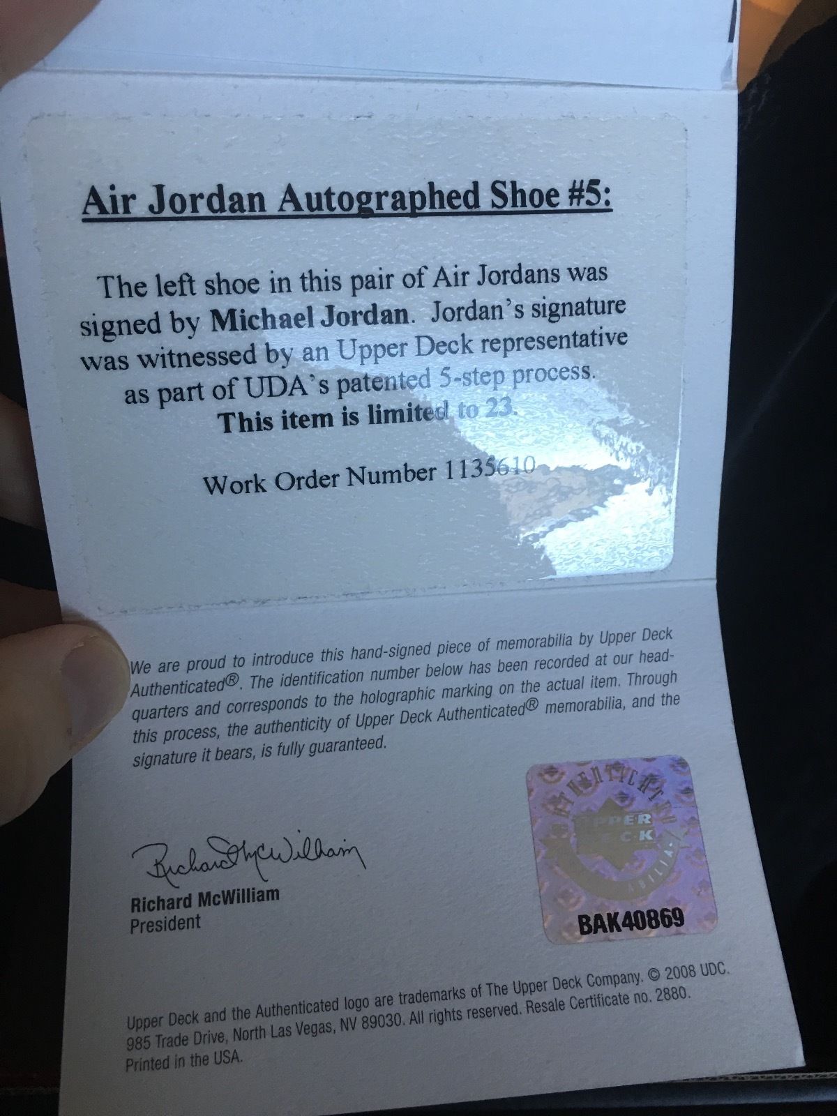 Vintage Gear: Michael Jordan Signed Air Jordan 5 Limited Edition By ...