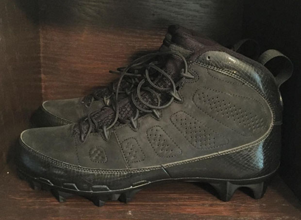 Quick Peek At Joe Haden's "Anthracite" Air Jordan 9 Cleat - Air Jordans ...